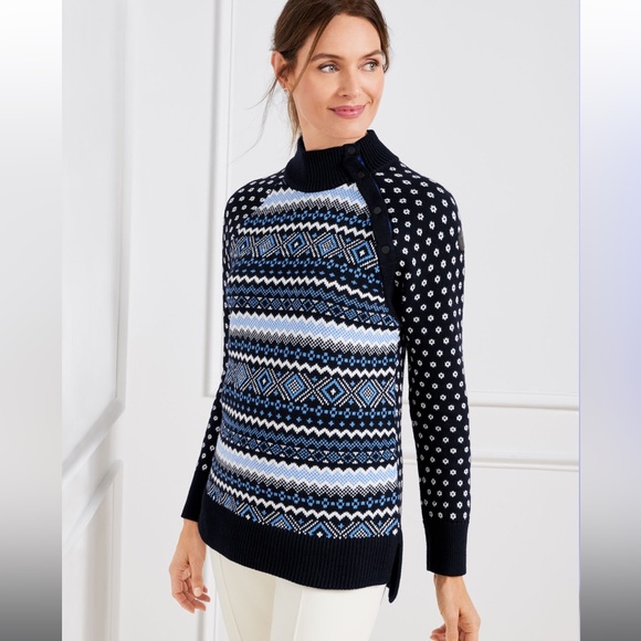 Talbots | Sweaters | Nwt Talbots Thermolite Snap Button Mockneck ...